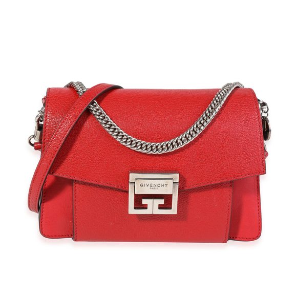 Givenchy | Bags | Givenchy Red Goatskin Small Gv3 Shoulder Bag | Poshmark